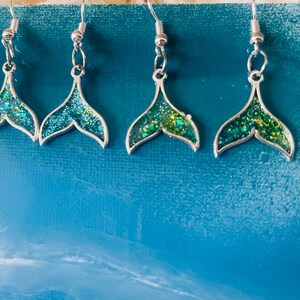 Mermaid Tail Earrings, Mermaid Earrings, Mermaid Dangle Earrings, Ocean ...