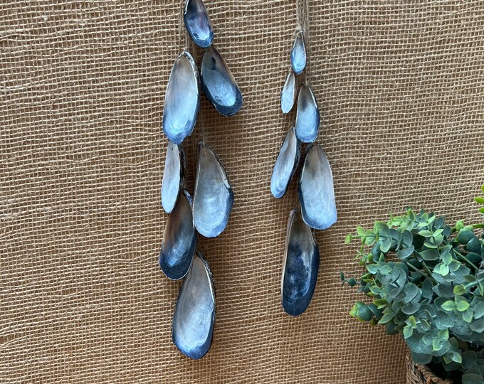 Mussel Shells Wind Mobile Viking Decor - Driftwood Garden Decor - Boho ...