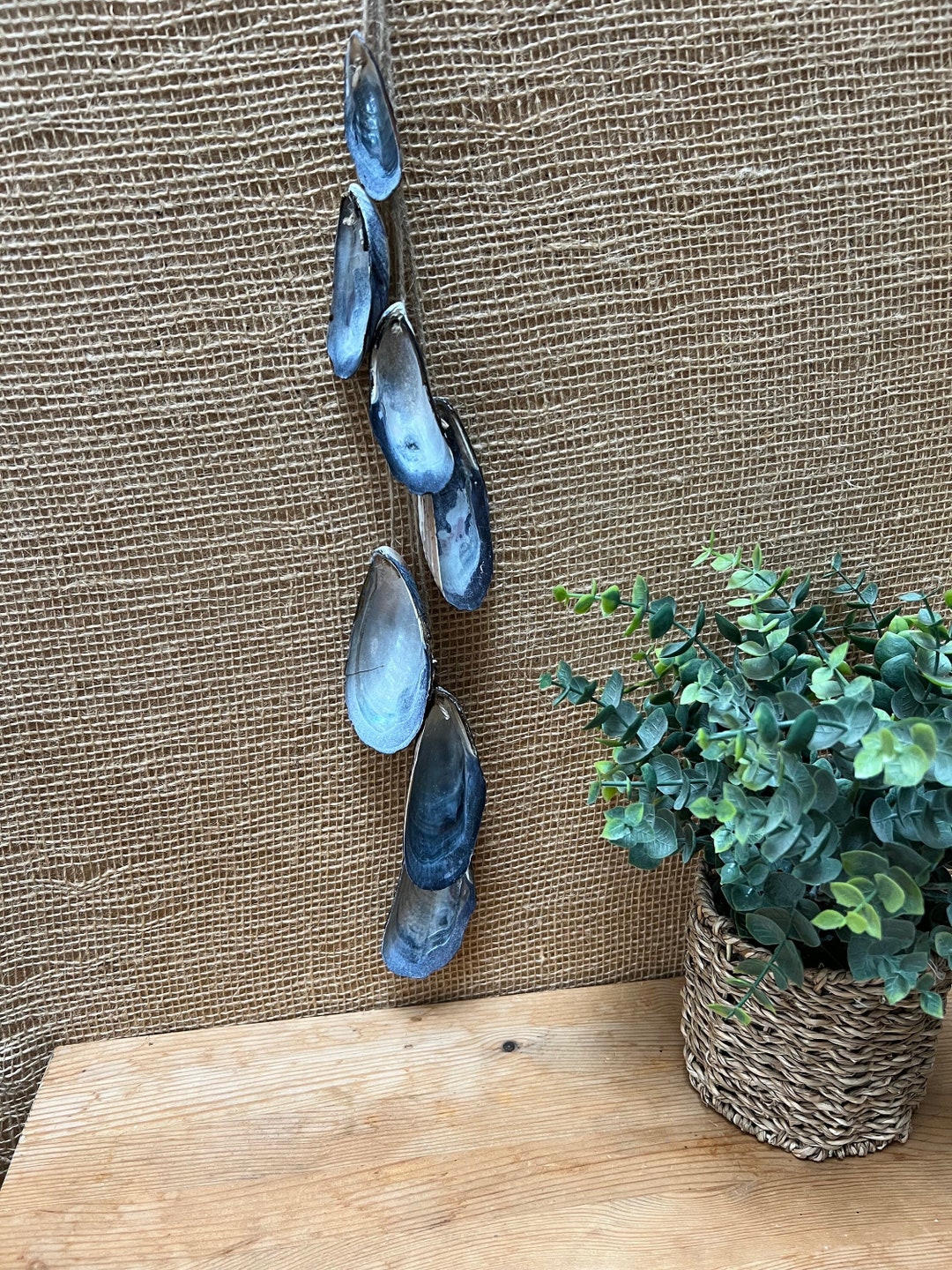 Mussel Shells Wind Mobile Viking Decor - Driftwood Garden Decor - Boho ...