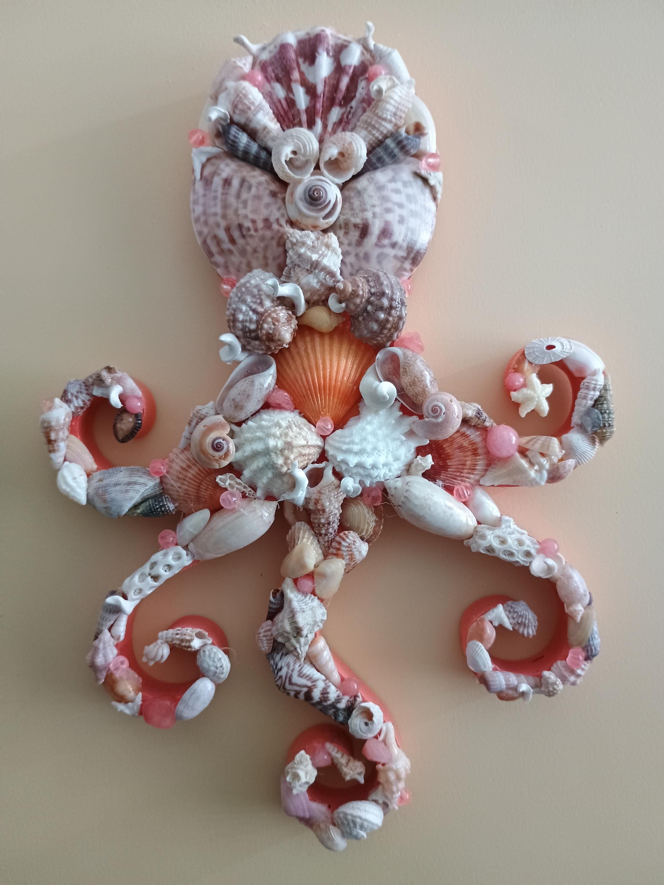Florida Seashell Octopus 8x4.5 Nautical Beach Wall Decor Gifts for Her ...