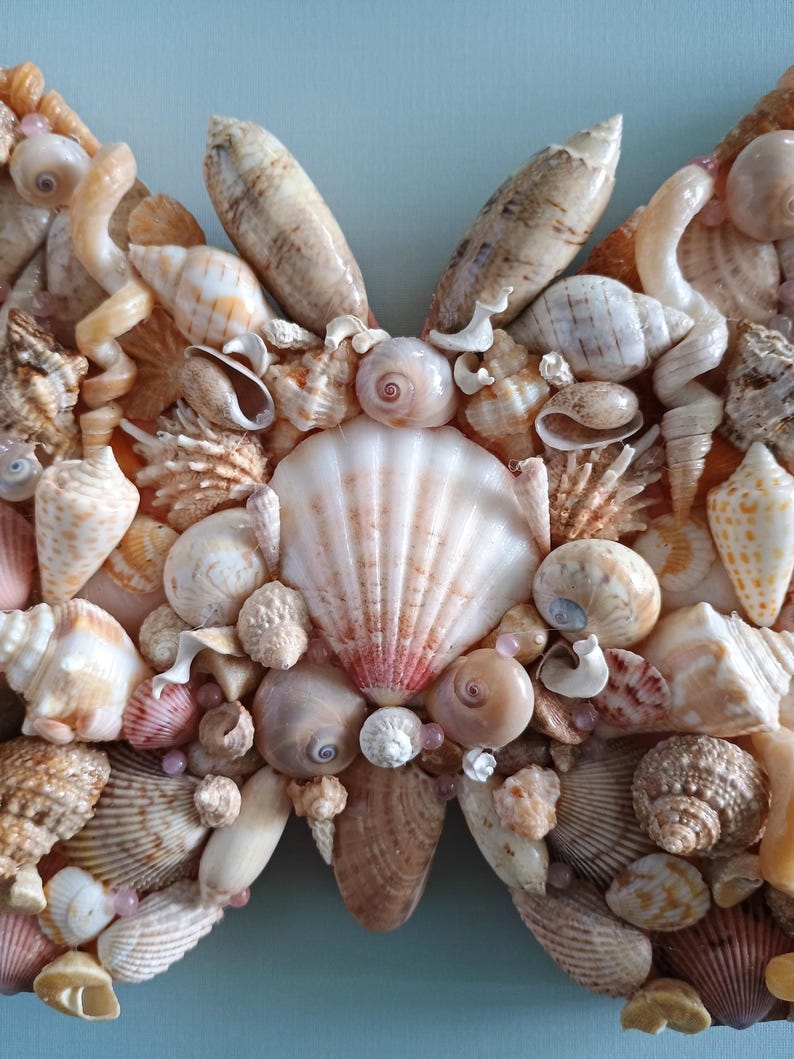 Florida Seashell Pink Butterfly Hanging Wooden Christmas Mother's Day ...