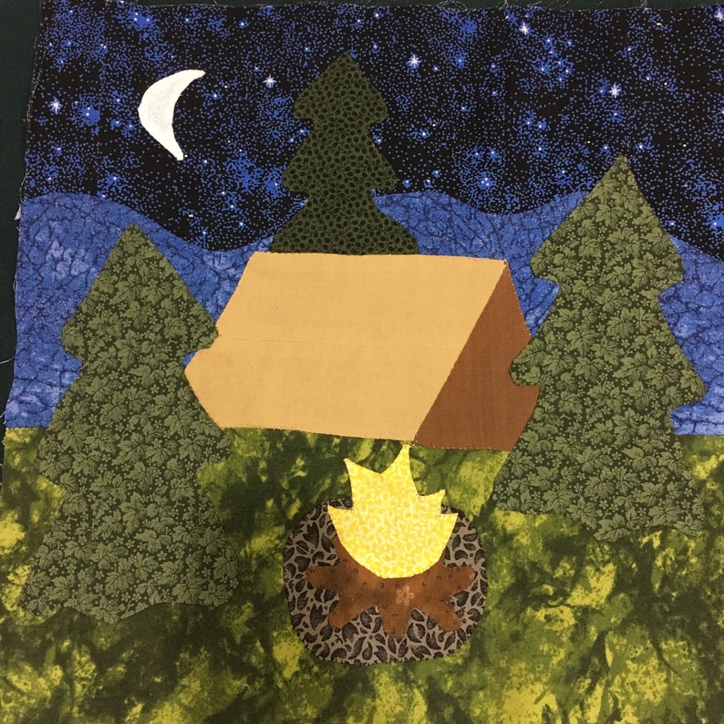 Pattern Applique Quilt Block - Camping - Etsy