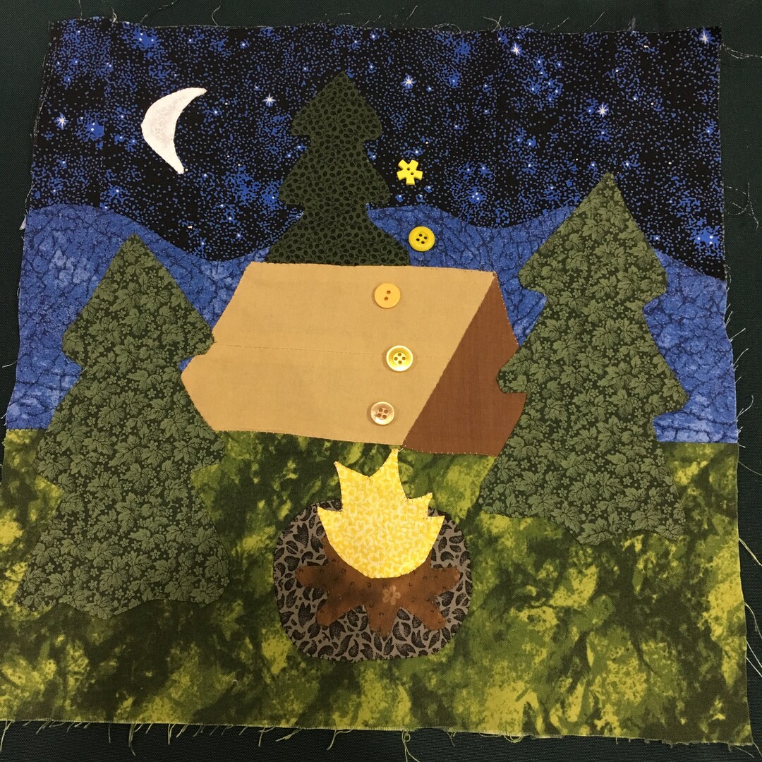 Pattern Applique Quilt Block - Camping - Etsy