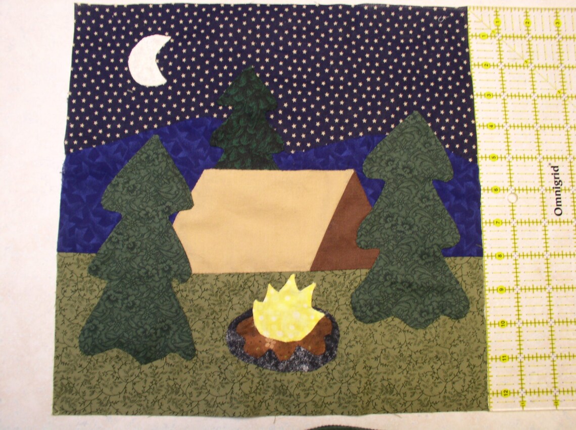 Pattern Applique Quilt Block - Camping - Etsy