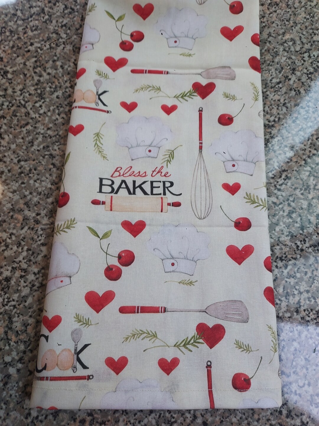 Tea Towel Set of Two Bless the Baker Kiss the Cook - Etsy