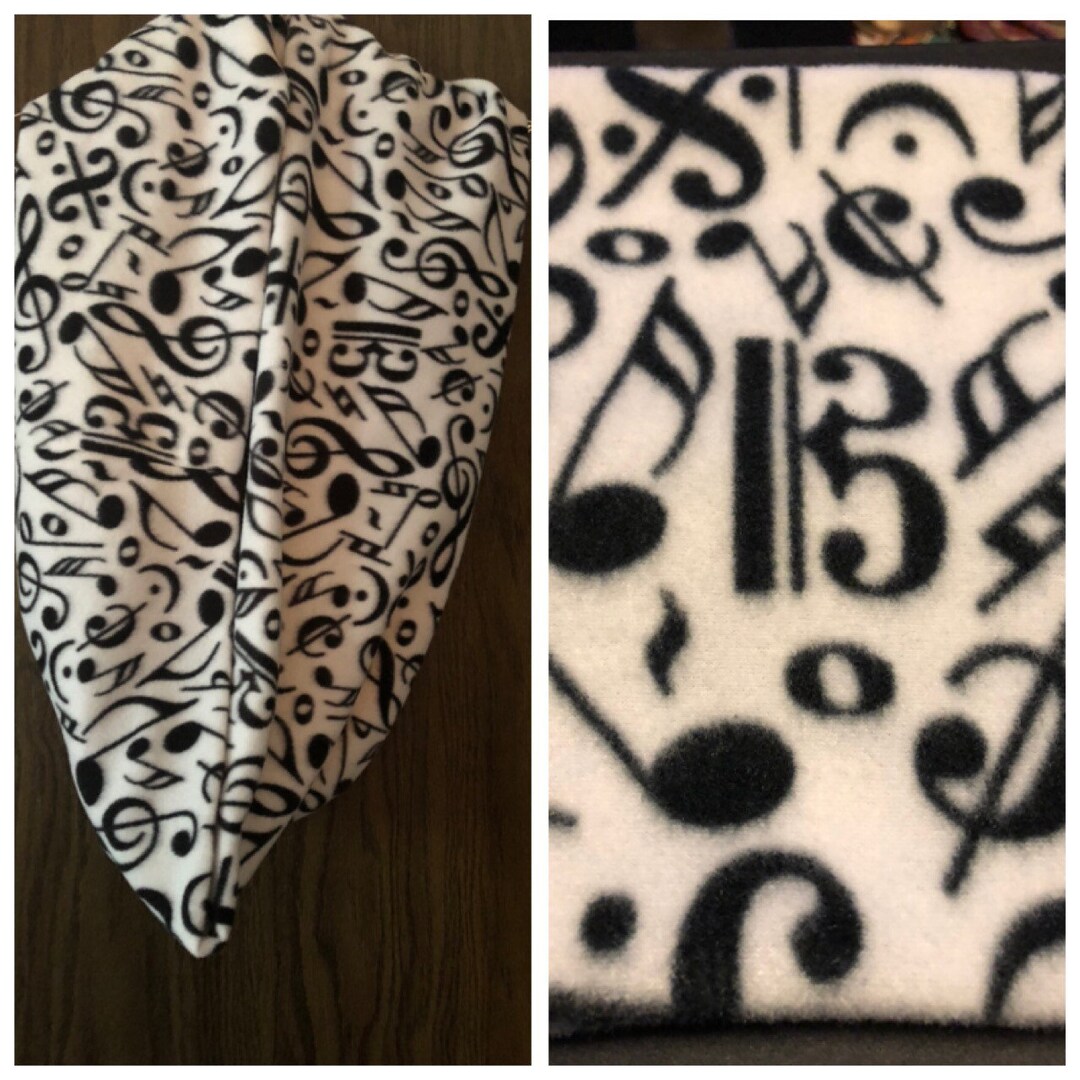 Musical Notes Fleece Infinity Scarf - Etsy