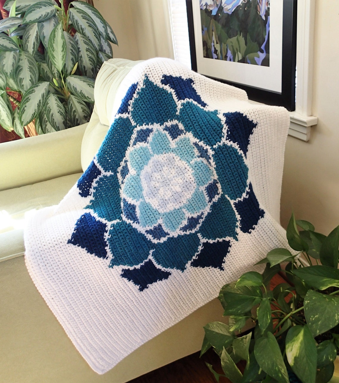 The Lotus Rose Blanket Crochet Pattern PDF, Nonprofit Shop, Baby ...