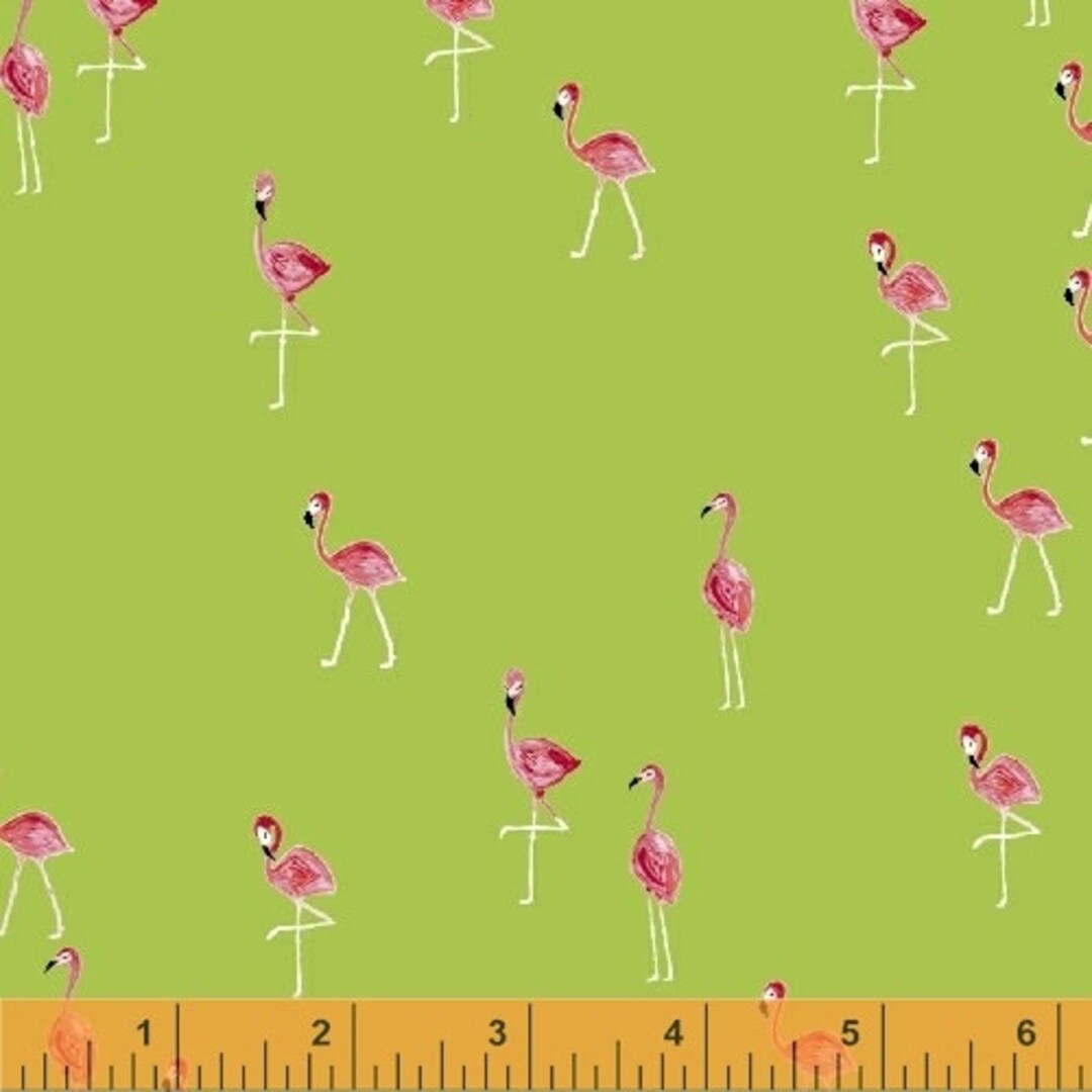 Flamingos - Flamingo Lime - Iza Pearl Design - Windham (42278-4) - Etsy