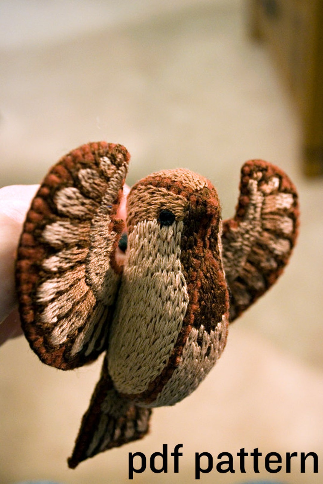 Bird Sewing Pattern / Bird Embroidery Pattern / Bird Plushie Pattern ...