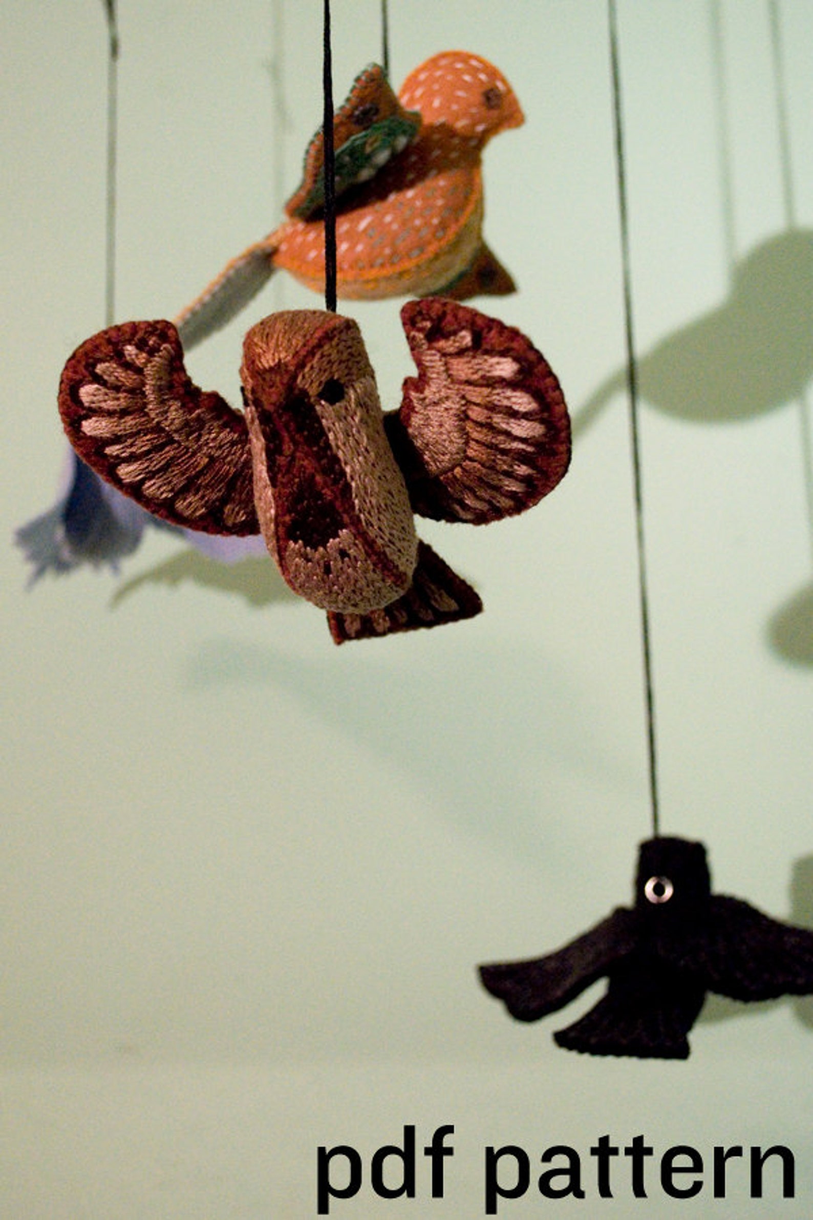 Bird Sewing Pattern / Bird Embroidery Pattern / Bird Plushie - Etsy