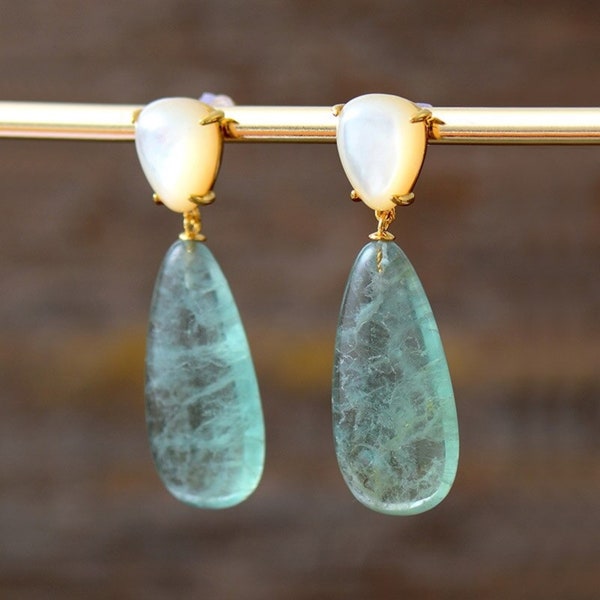 Fluorite Earrings - Etsy