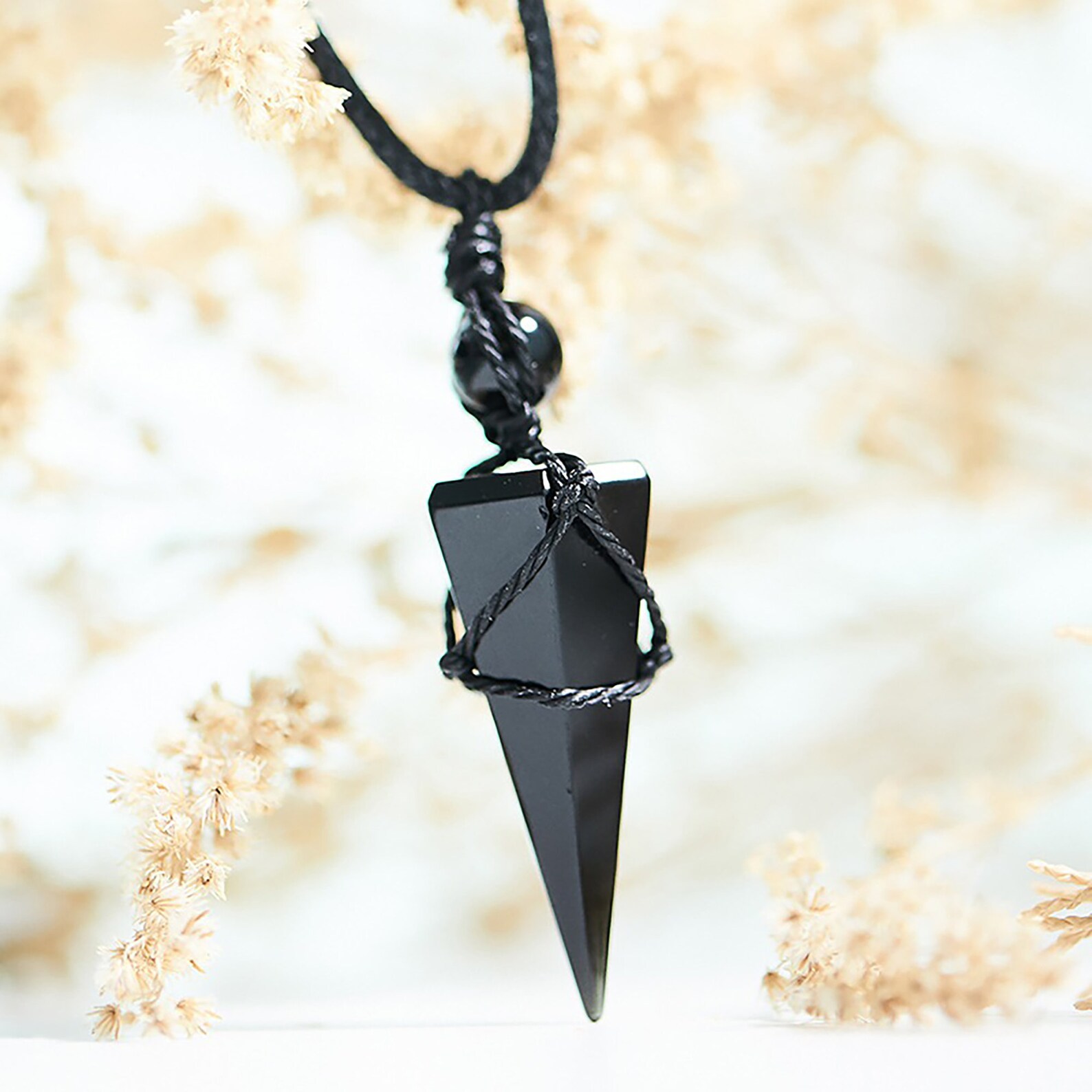 Black Obsidian Necklace Natural Obsidian Crystal Healing - Etsy