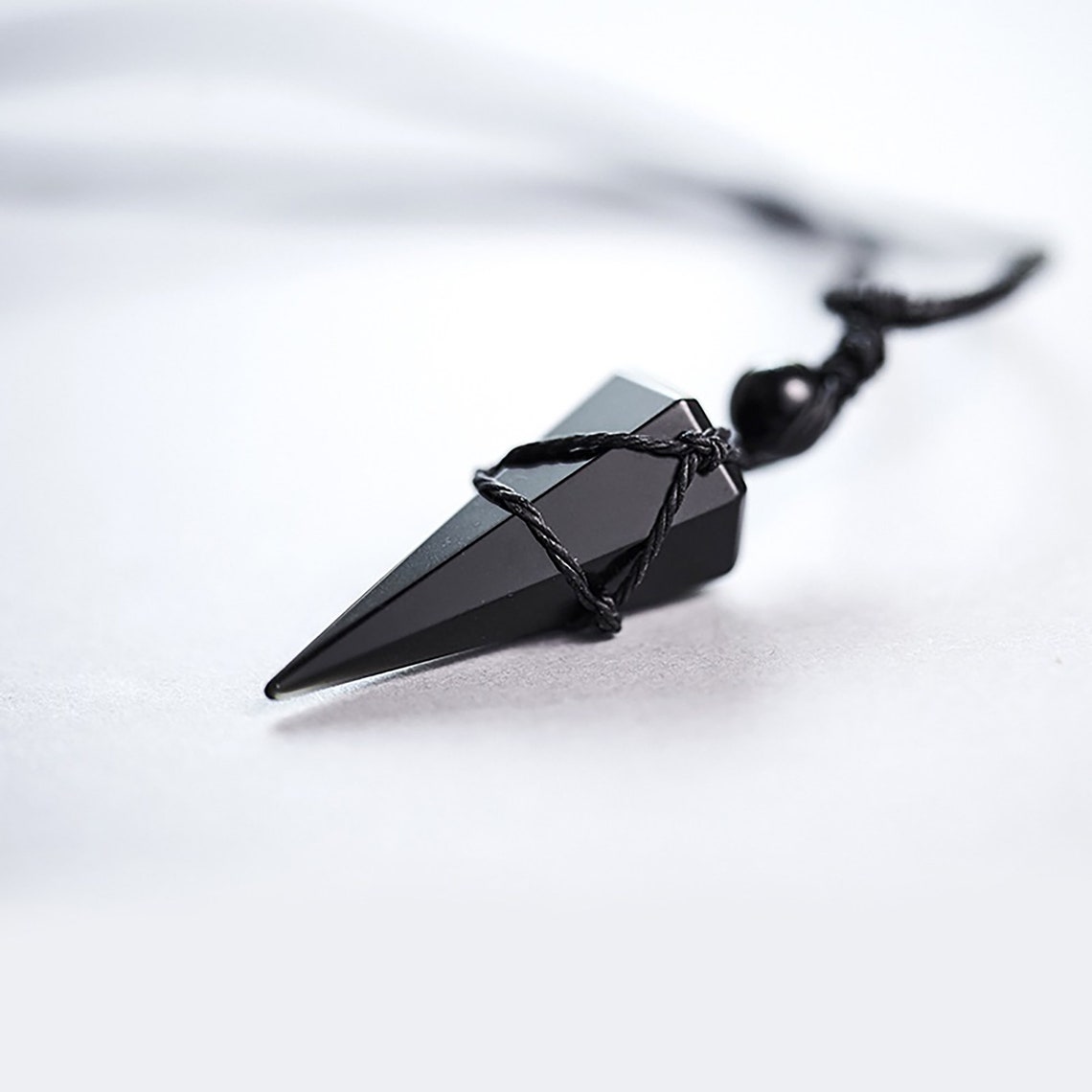 Black Obsidian Necklace Natural Obsidian Crystal Healing - Etsy