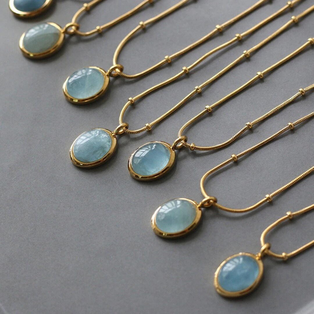 Aquamarine Necklace Natural Aquamarine Necklace Protection - Etsy Aquamarine Necklace Natural Aquamarine Necklace Protection - Etsy