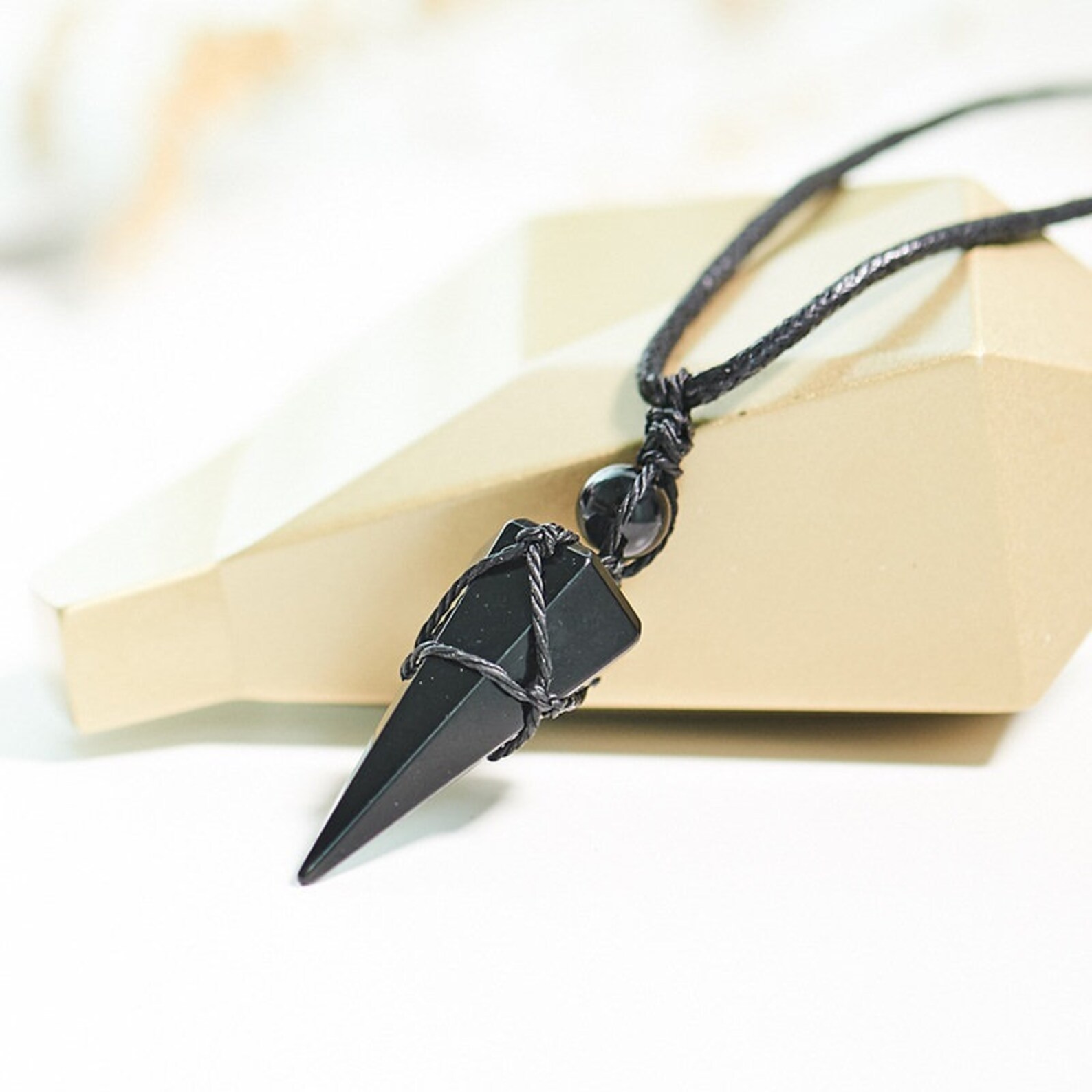 Black Obsidian Necklace Natural Obsidian Crystal Healing - Etsy