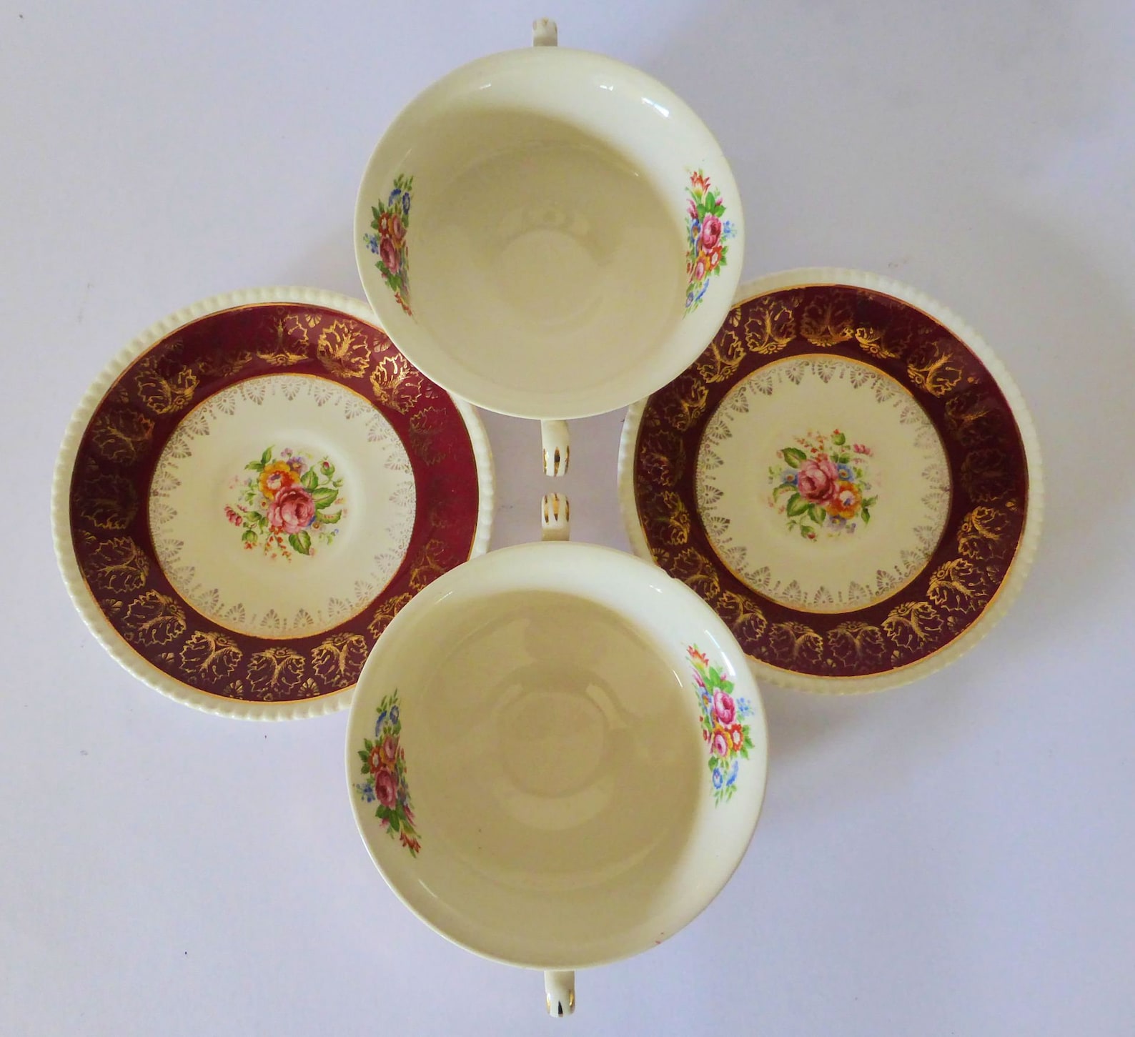 Solian Ware Soup Bowls Pair of 1940s Bowls with Saucers | Etsy