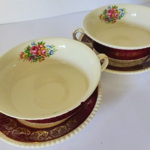 Solian Ware Soup Bowls Pair of 1940s Bowls with Saucers | Etsy