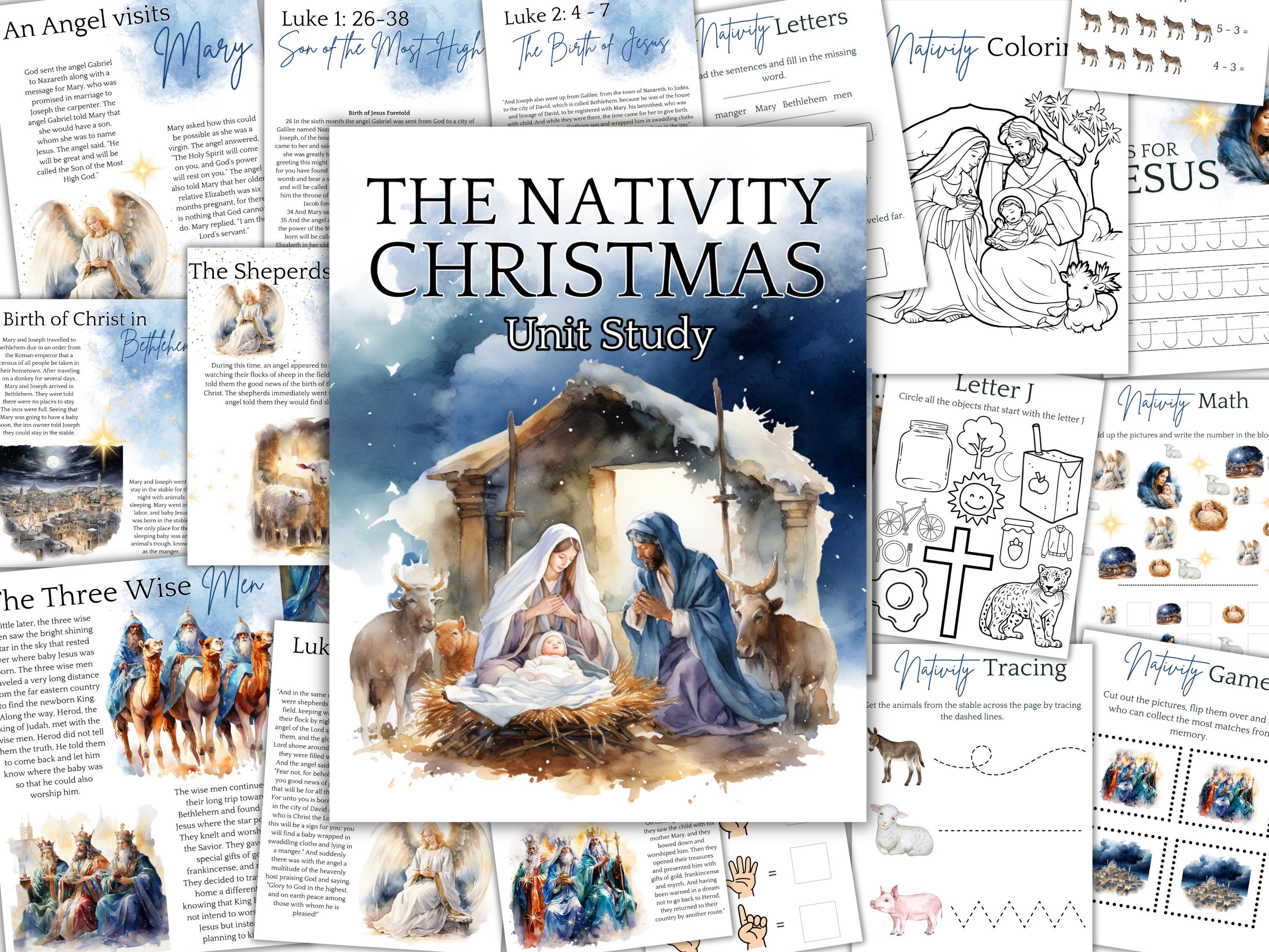 NATIVITY CHRISTMAS Unit Study - Christmas Printable Baby Jesus Birth ...