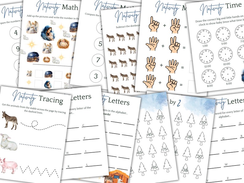 NATIVITY CHRISTMAS Unit Study - Christmas Printable Baby Jesus Birth ...