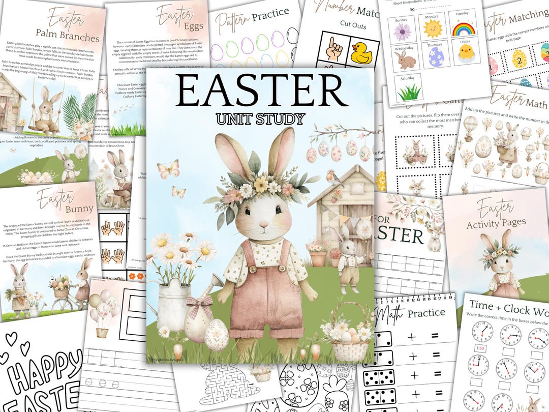 EASTER UNIT STUDY - Easter Printable Kids - Easter Activity Printable - Easter Games - Easter ...