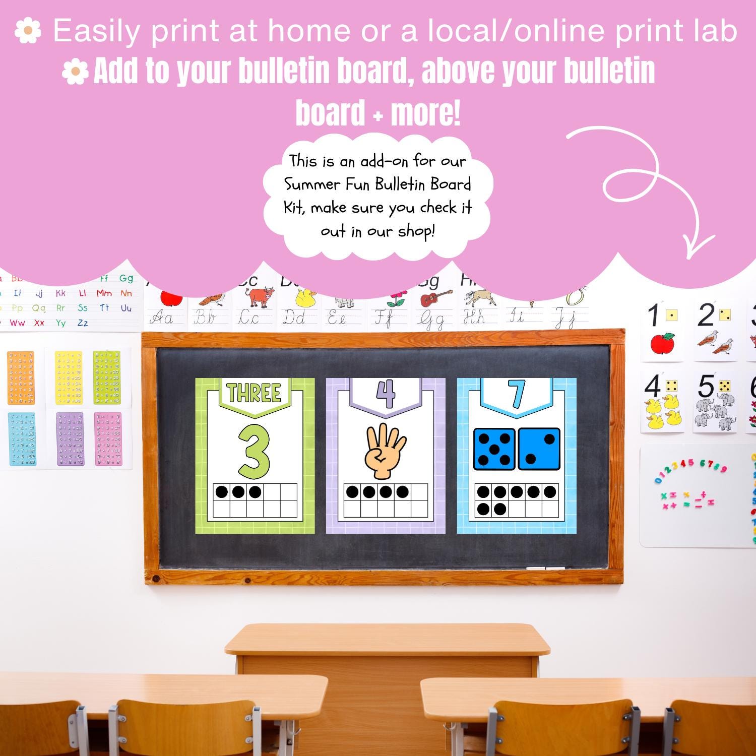 Number 10 Frames Classroom Posters Printable Bulletin Board Counting ...
