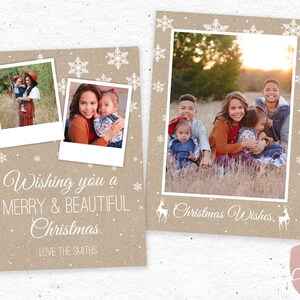 Christmas Card Templates - 5 X 7 Christmas Cards - Kraft Christmas ...