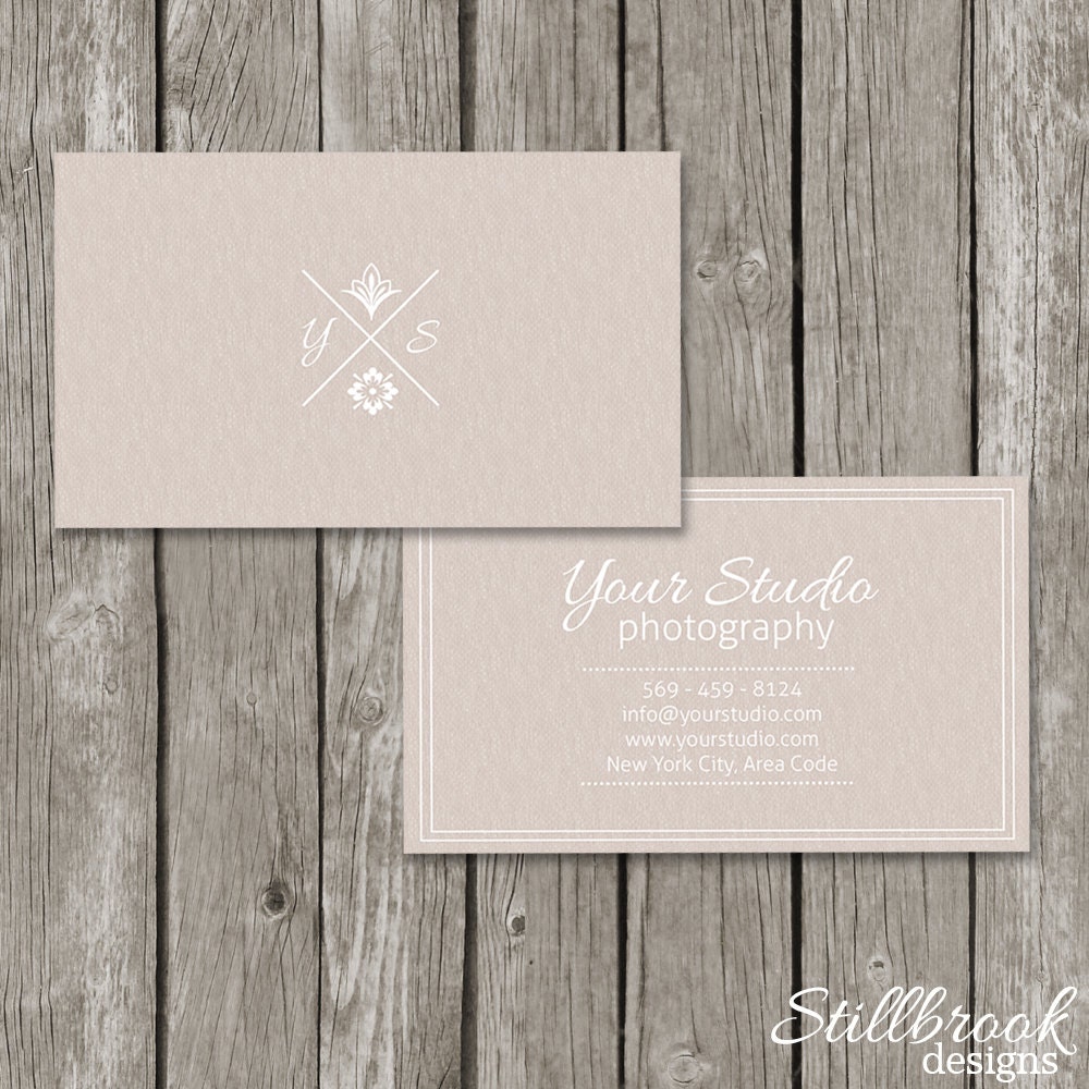Rustic Business Card Template Kraft Calling Card for Photographers Logo ...