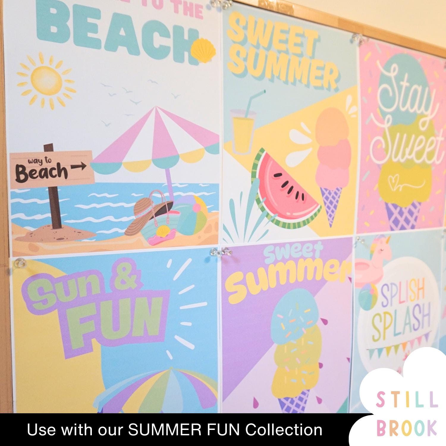 SUMMER CLASSROOM Posters - Class Decor for Teachers - End of School ...