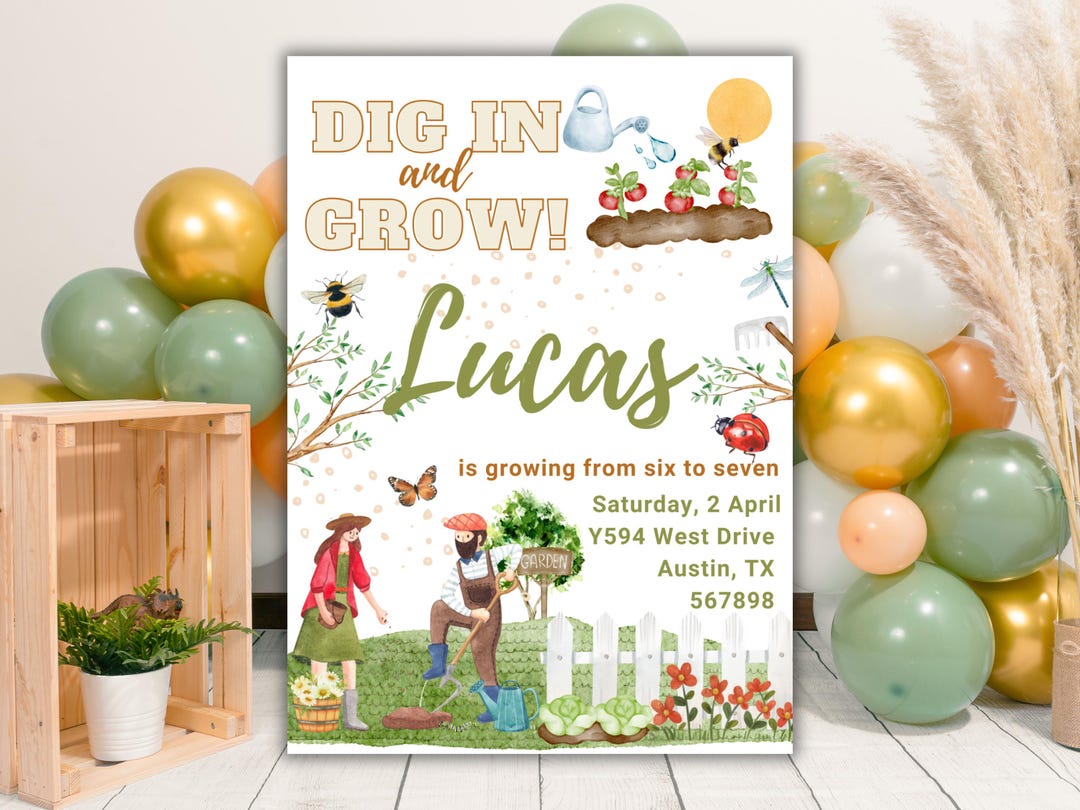 Gardening Birthday Party - Seed Planting Party - Dig in and Grow ...