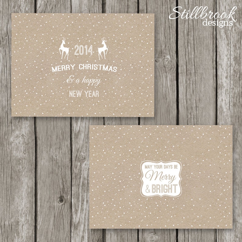 Printable Christmas Card Template DIY Kraft Christmas Card Instant ...