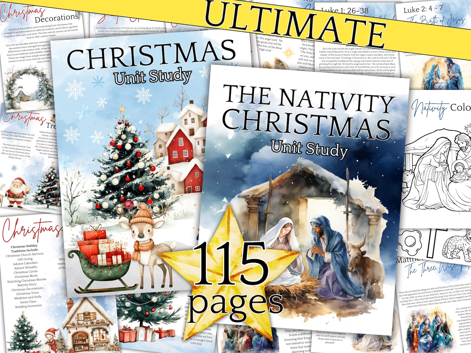 NATIVITY + CHRISTMAS Unit Study - Christmas Homeschool Unit - Jesus is ...