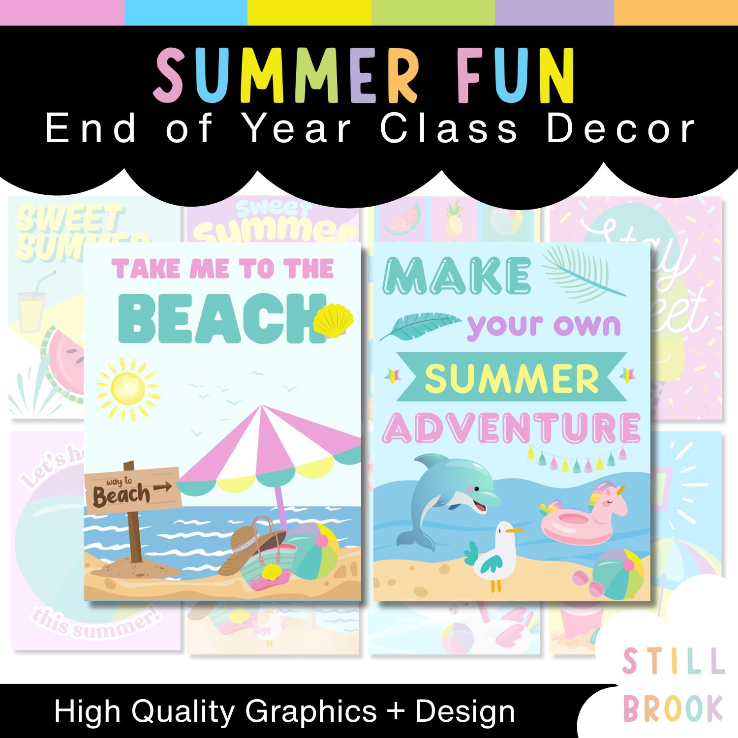SUMMER CLASSROOM Posters - Class Decor for Teachers - End of School ...