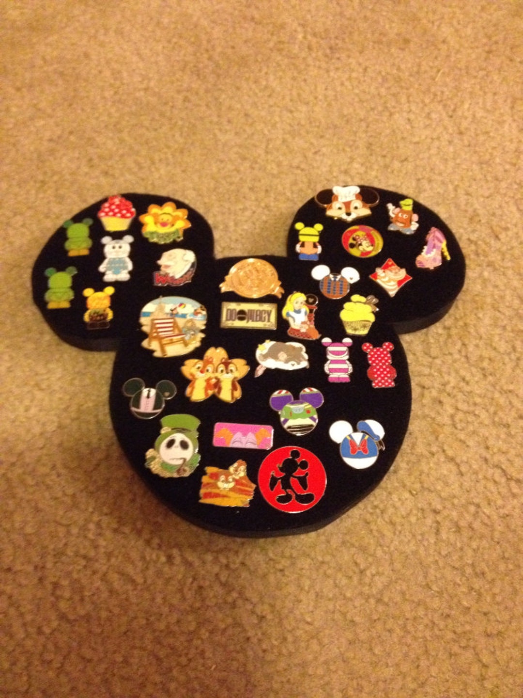 Disney Pin Trading Board. Icon Mickey Mouse Head, 11. Holds Approx 25 ...