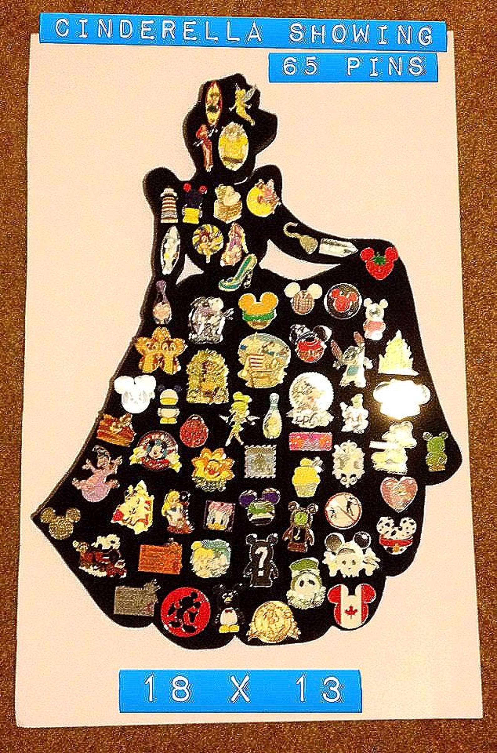 Disney Cinderella Princess Pin Display Board. Hold Upwards of 55 Pins ...