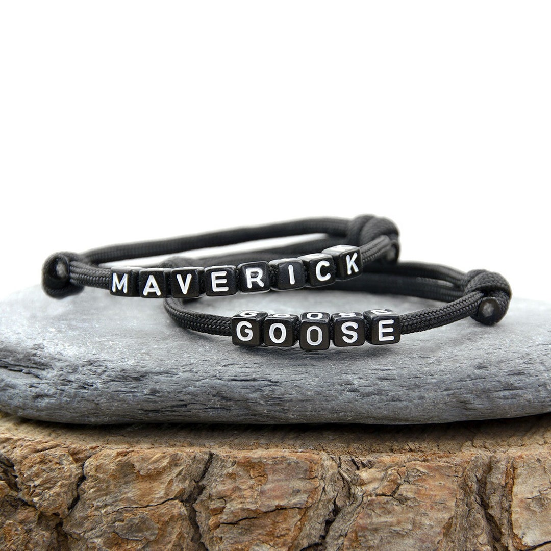 Top Gun Maverick & Goose Set of 2 Adjustable Paracord Bracelets ...