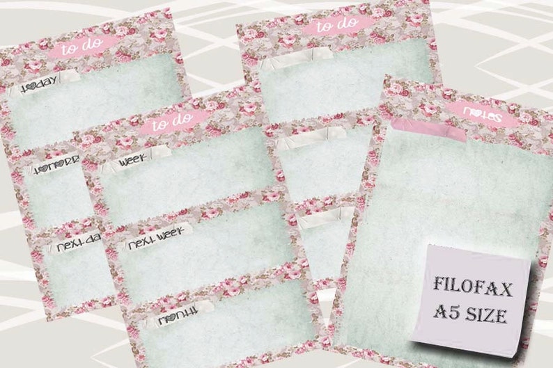 A5 Filofax Printable to Do List , 4 Insert Pages Cute Design, Instant ...