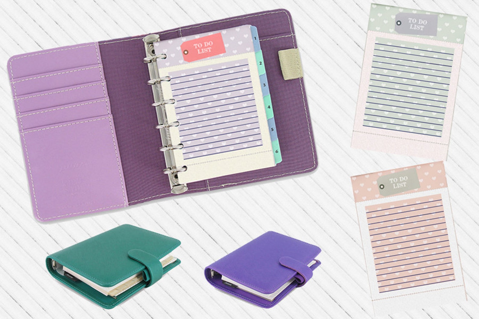 Filofax Personal Printable to Do List , Insert Pages Green Purple and ...