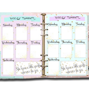 Filofax Personal Weekly Planner insert Planner Pages Cute - Etsy
