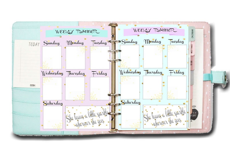 Filofax Personal Weekly Planner ,insert Planner Pages, Cute Designs ...