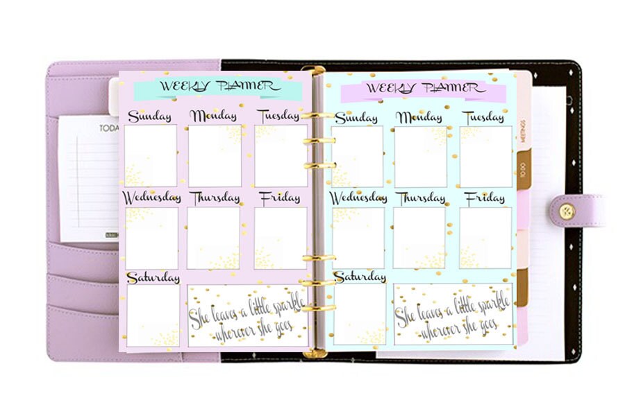 Filofax Personal Weekly Planner ,insert Planner Pages, Cute Designs ...