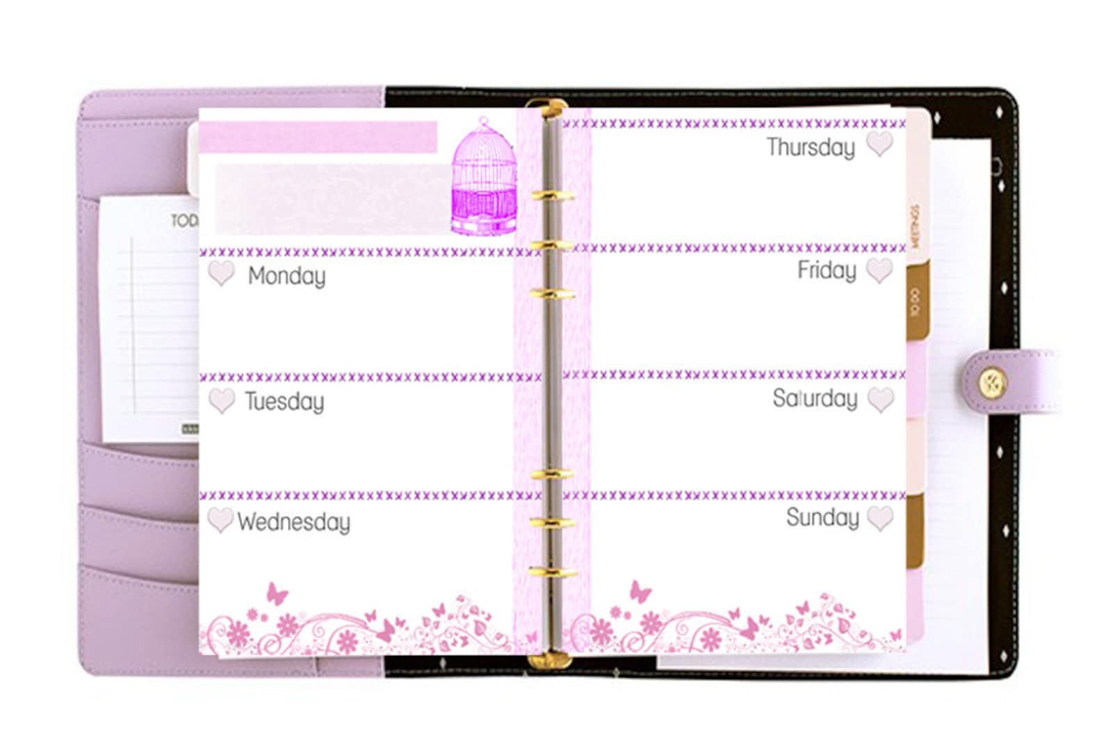Filofax A5 Printable Week in 2 Pages,pink Themed, Filofax Inserts ...