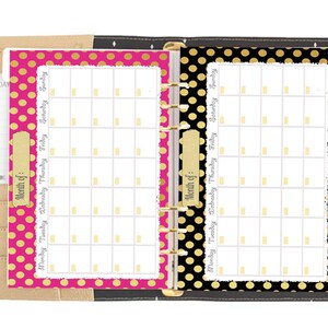 Filofax Personal Printable Calendar Planner,gold Themed, Perpetual ...