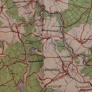 A Wanderkarte Der DDR East German Map of Frankenberg & Marienberg 1950 ...