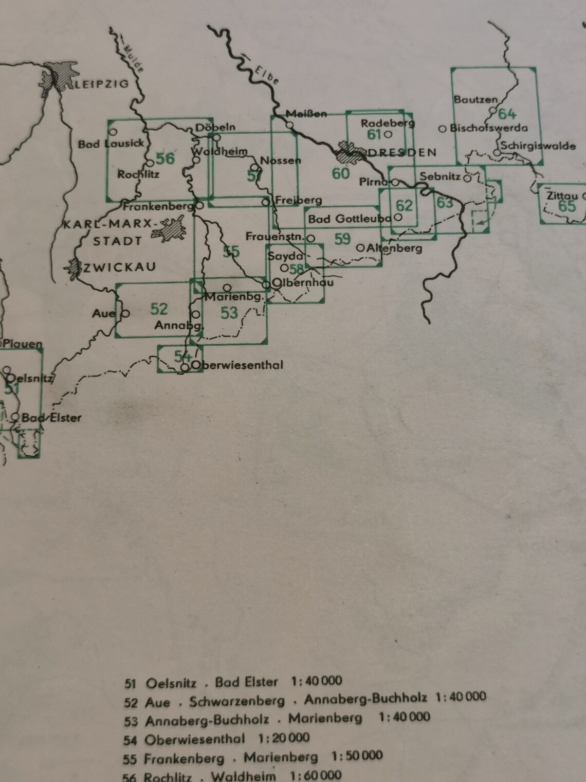 A Wanderkarte Der DDR East German Map of Frankenberg & | Etsy