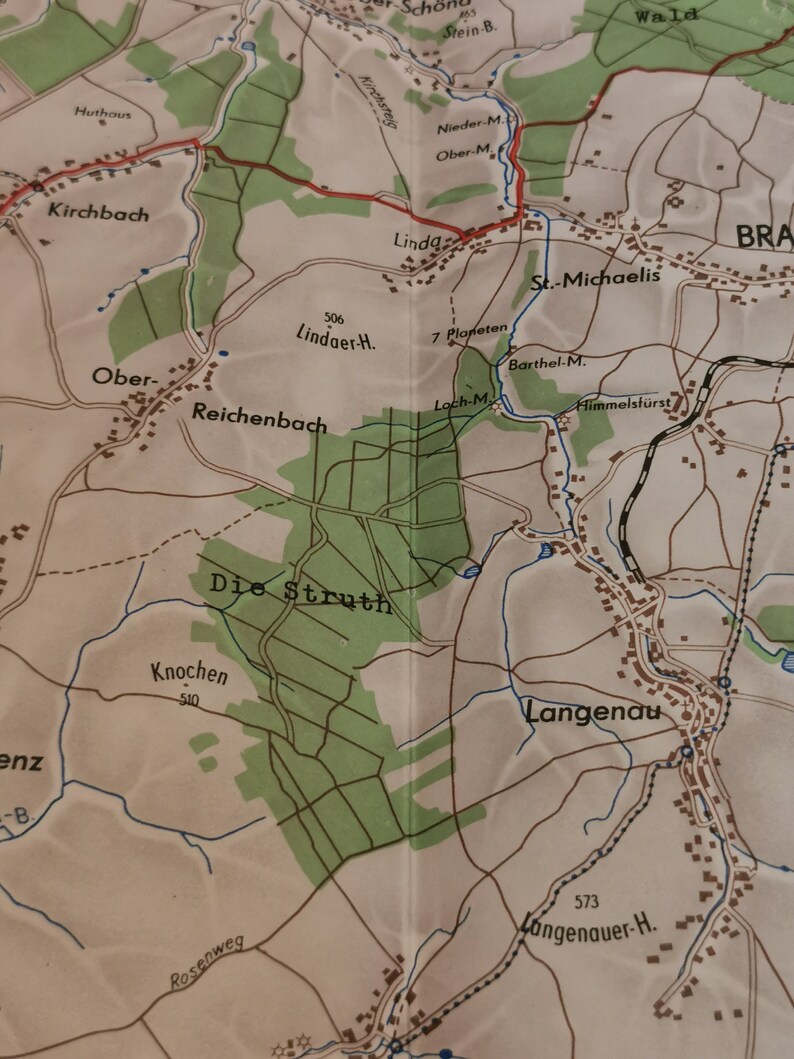 A Wanderkarte Der DDR East German Map of Frankenberg & | Etsy