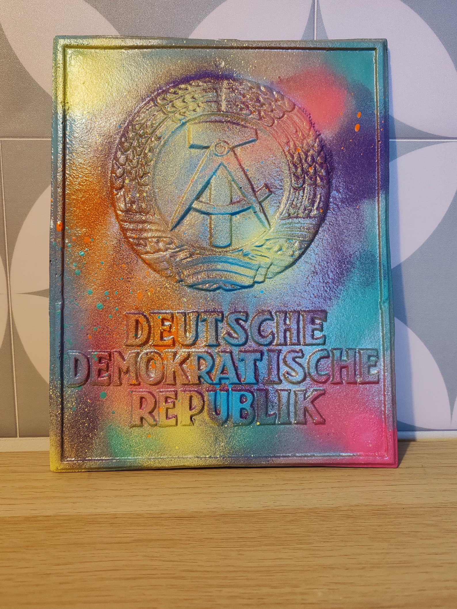 DDR East German Border Plaque - Recast in Plaster Resin Spray-painted ...