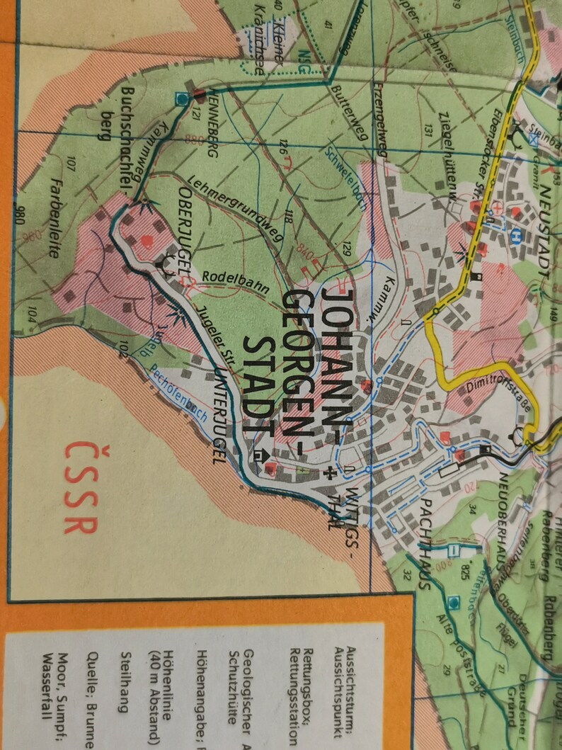 Wanderkarte Der DDR Water Sports Maps of the GDR - Etsy