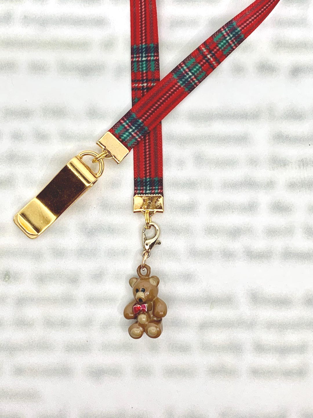 Teddy Bear Bookmark - Special Clip Attaches to Cover, Ribbon Marks Your ...