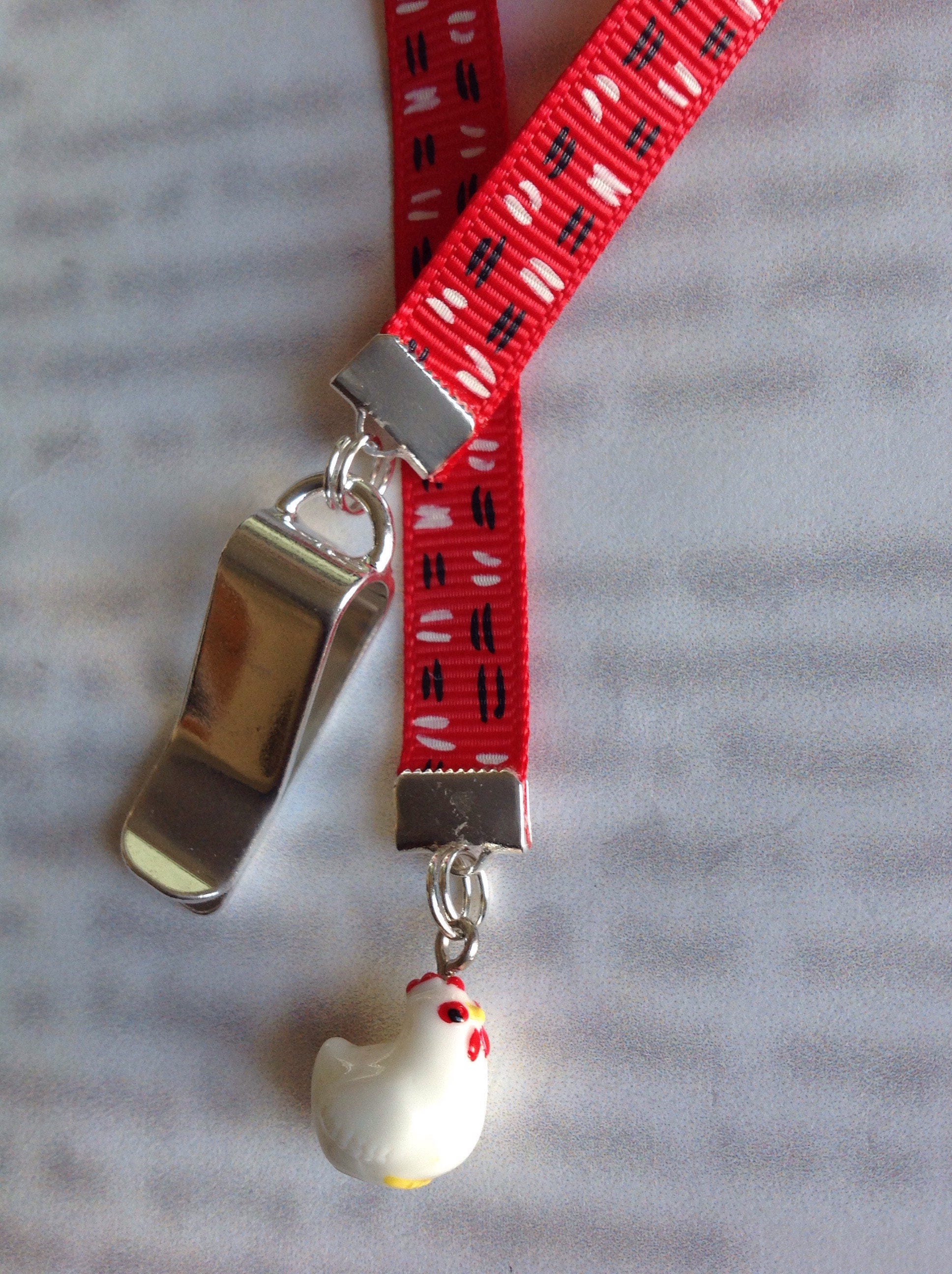 Chicken bookmark / Hen bookmark / Cute bookmark - Attach clip to book ...