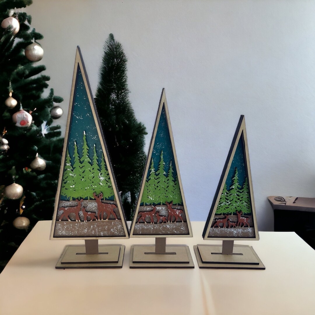 Layered Trees Set of 3 - Etsy